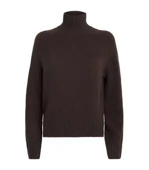 JOSEPH Cashmere Rollneck Tilly Lofty Sweater - Brown