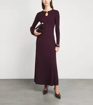 JOSEPH Merino-blend Ribbed Hallie Midi Skirt