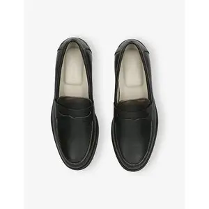 DUKE + DEXTER Wilde Distressed Leather Penny Loafers
