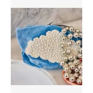 ANNA + NINA Beaded Pearly Weather Cotton Wash Bag