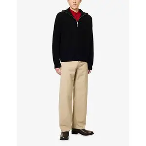 FRAME Half Zip Wool And Cashmere Sweater