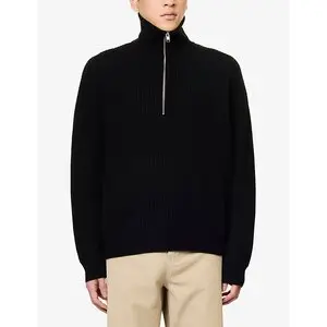 FRAME Half Zip Wool And Cashmere Sweater