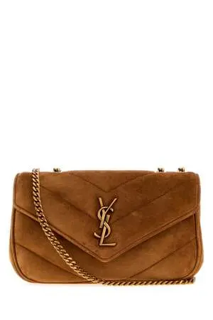 Saint Laurent Mini Loulou Suede Shoulder Handbag