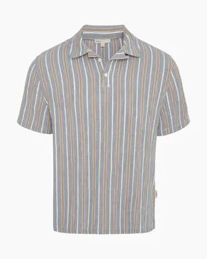 Onia Cotton Short Sleeve Pop-over - Blue Multi
