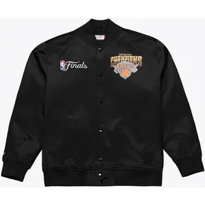 Mitchell & Ness New York Knicks 2026 Nba Finals Champions Satin Full-snap Jacket - Black