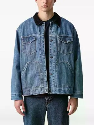LEVI'S Munroe Pinstripe Corduroy-collar Trucker Jacket - Blue