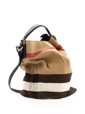 Burberry Ashby Bag House Check Canvas Medium Bucket Bag