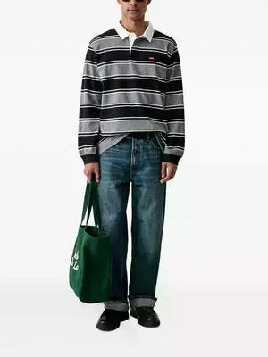 LEVI'S Striped Long-sleeve Rugby Polo Shirt - Black