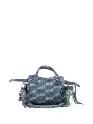 Balenciaga Neo Cagole City Bag Bb Denim Xs Shoulder Bag
