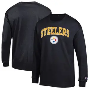 Champion Pittsburgh Steelers Arch Over Logo Long Sleeve T-shirt - Black