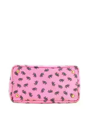 Prada Canapa Convertible Printed Canvas Mini Tote Bag