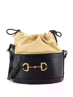Gucci Horsebit 1955 Crossbody Bag Leather Small Bucket Bag - Black