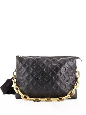 LOUIS VUITTON Coussin Bag Monogram Embossed Lambskin Mm Crossbody Bag - Black