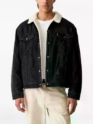LEVI'S Type Iii Corduroy Shearling-collar Trucker Jacket - Black