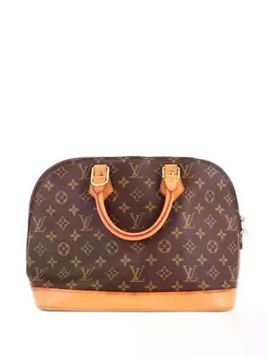 LOUIS VUITTON Vintage Alma Handbag Monogram Canvas Pm Satchel - Brown