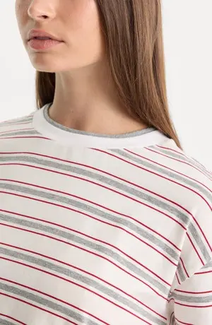 Good American Long Sleeve Layered Striped T-shirt