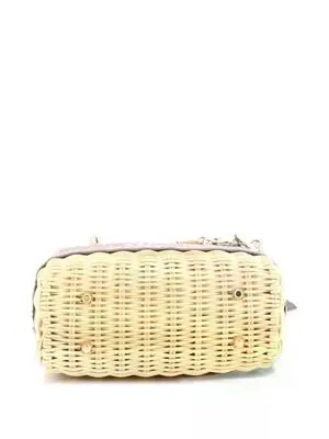 Dior Lady Bag Wicker And Oblique Canvas Mini Tote Bag