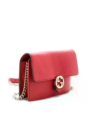 Gucci Interlocking Wallet On Chain Leather Crossbody Bag