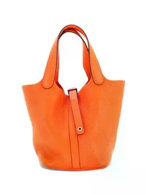 Hermès Picotin Lock Bag Clemence Pm Bucket Bag - Orange