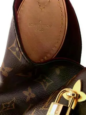 LOUIS VUITTON Flower Monogram Canvas With Leather Hobo Bag