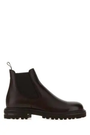 Giorgio Armani Chocolate Leather Ankle Boots - Brown