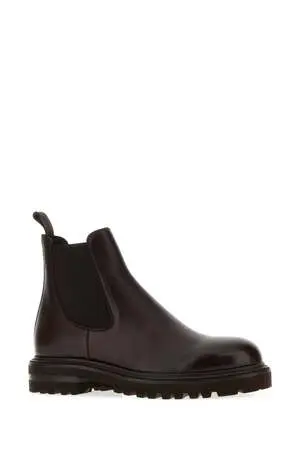 Giorgio Armani Chocolate Leather Ankle Boots
