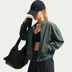 Nike 24.7 Perfectstretch Dri-fit Uv Protection Oversized Bomber Jacket - Green