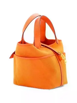Hermès Cargo Picotin Lock Bag Canvas And Swift Pm Bucket Bag