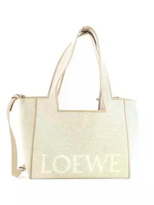 Loewe Paula's Ibiza Logo Convertible Canvas Medium Tote Bag