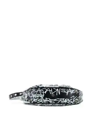 Balenciaga Le Cagole Graffiti Giant Studs Leather Small Shoulder Bag