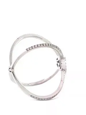 Gucci Gg Running Cross 18k White Gold And Pave Diamonds Ring