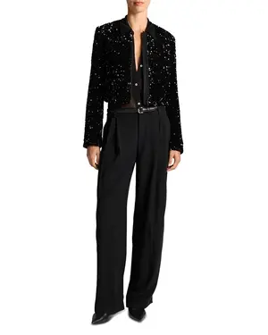 Vince Sequined Zip Front Jacket