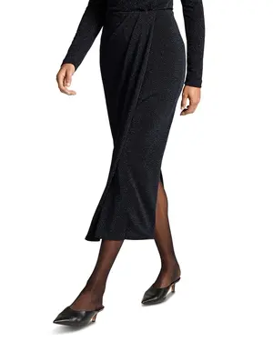 Vince Metallic Draped Skirt