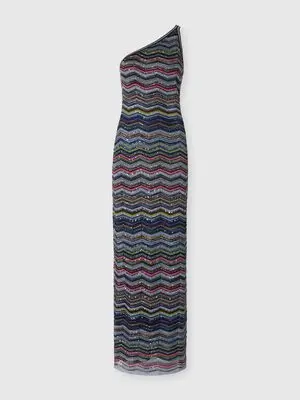 Missoni One-shoulder Long Dress With Sequins - Multicoloured