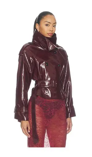 NONCHALANT LABEL Cassidy Jacket In Burgundy