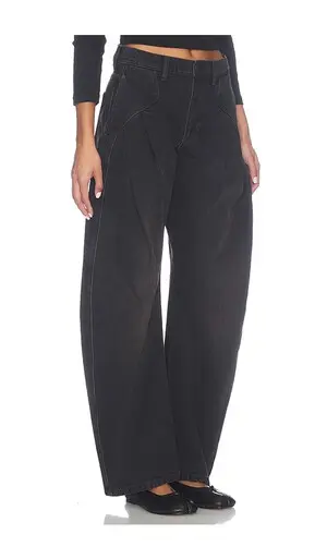 Free People X We The Free Golden Hour Low Rise Trouser In Black