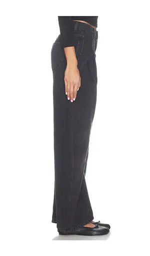 Free People X We The Free Golden Hour Low Rise Trouser In Black