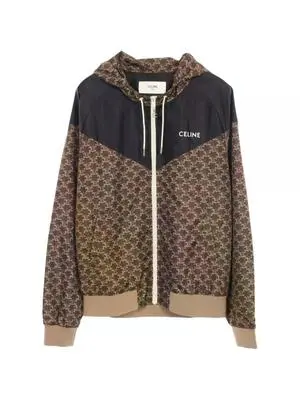 Celine 2010s Triomphe Monogram Parka - Brown