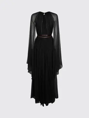 Max Mara Pleated Cape Maxi Dress