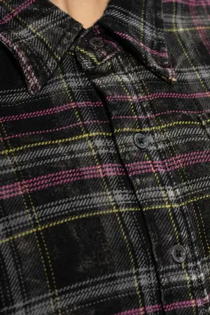 R13 Plaid-pattern Button-down Shirt