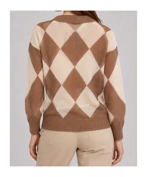 Marella V-neck Plaid Sweater