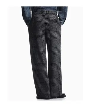 Emporio Armani High-waisted Pleated Trousers With A Houndstooth Pattern