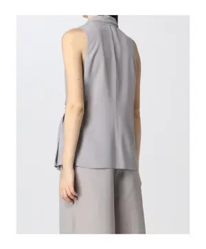 Giorgio Armani Silk Sleeveless Wrap Blouse