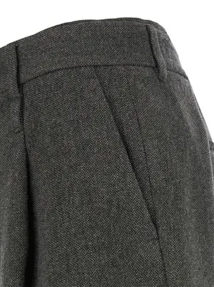 Emporio Armani Tailored Trousers In Wool Blend With Herringbone Pattern