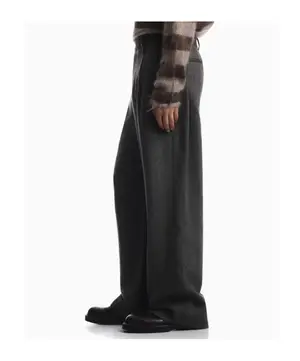 Emporio Armani Tailored Trousers In Wool Blend With Herringbone Pattern