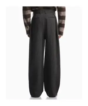 Emporio Armani Tailored Trousers In Wool Blend With Herringbone Pattern