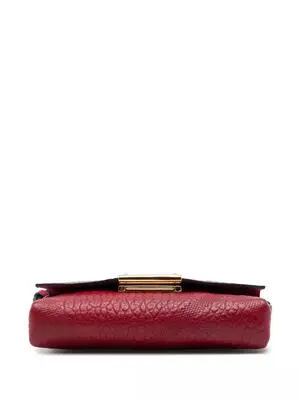 Burberry 2000-2017 Embossed Grain Check Leather Langley Crossbody Bag