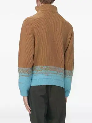 PAURA Hybris Ribbed-knit Half-zip Sweater