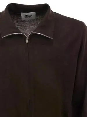 Alpha Studio Merino Wool Zip-up Cardigan