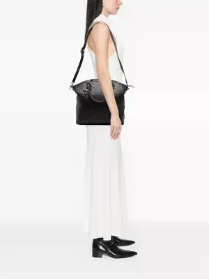 Gucci 2000-2015 Large Microguccissima Gg Charm Dome Satchel - Black